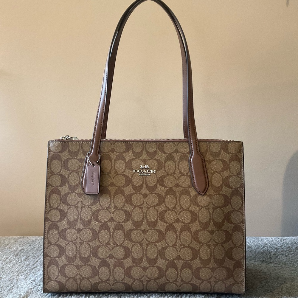 COACH Nina Signature Canvas Carryall Tote NWT - Gem